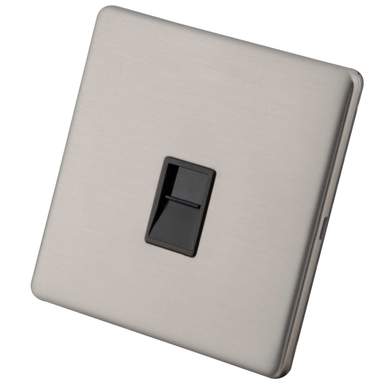 M2 Decorative Screwless 1 Gang CAT6 Socket Black Insert Brushed ...