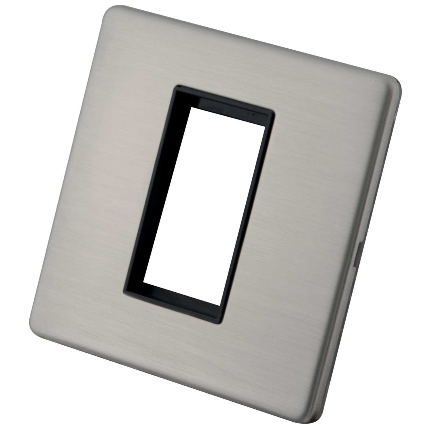 M2 Decorative Screwless 1 Gang 1 Module Media Plate Black Insert ...
