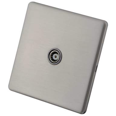 M2 Decorative Screwless 1 Gang Coaxial Socket Grey Insert Brushed ...