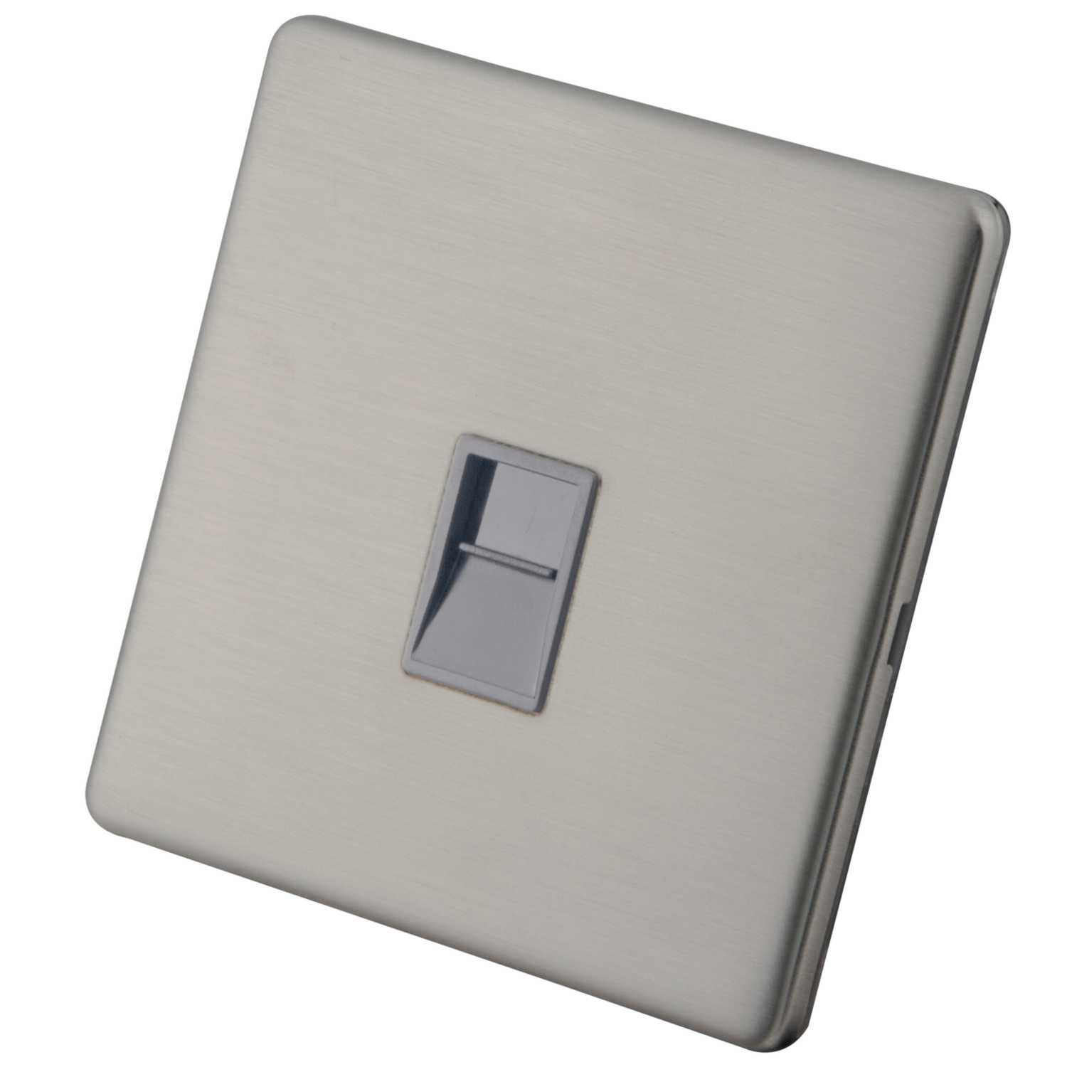 M2 Decorative Screwless 1 Gang RJ11 Outlet Grey Insert Brushed ...