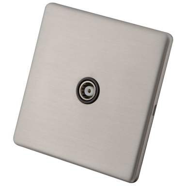 M2 Decorative Screwless 1 Gang Isolated Coaxial Socket Grey Insert ...