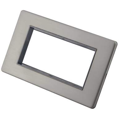 M2 Decorative Screwless 2 Gang 4 Euro Module Front Plate Grey Insert ...