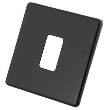 M2 Decorative Screwless 1 Gang Grid Front Plate Painted Matt Black ...