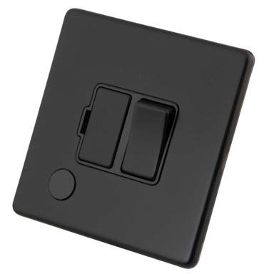 M2 Decorative Screwless 13A Switched Fused Spur with Flex Outlet Black ...