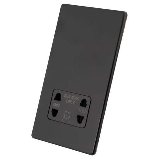 M2 Decorative Screwless Dual Voltage Shaver Socket Black Insert Painted ...