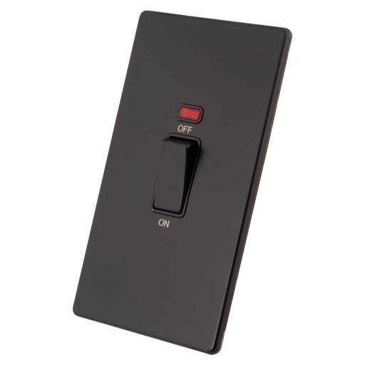 M2 Decorative Screwless 45A DP 2 Gang Vertical Switch with Neon Black ...