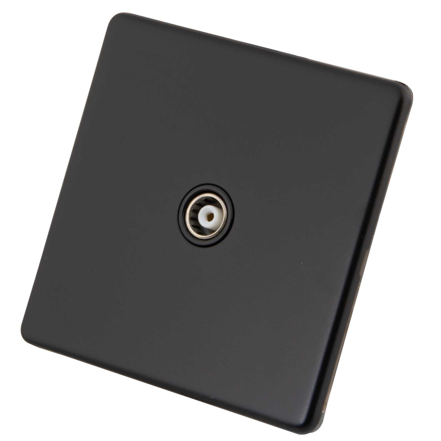M2 Decorative Screwless 1 Gang Coaxial Socket Black Insert Painted Matt ...