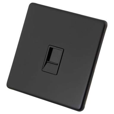 M2 Decorative Screwless 1 Gang RJ11 Telephone Socket Black Insert ...