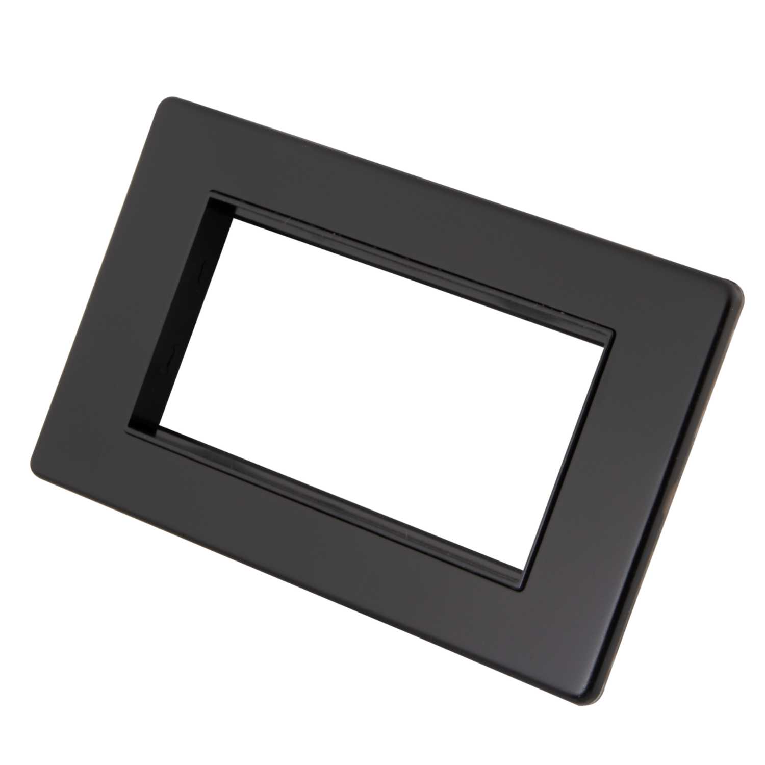 M2 Decorative Screwless 2 Gang 4 Euro Module Front Plate Black Insert ...