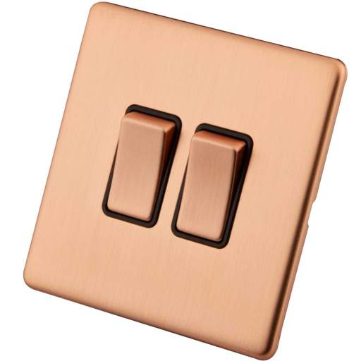 M2 Decorative Screwless 10A 2 Gang 2 Way Light Switch Black Insert ...