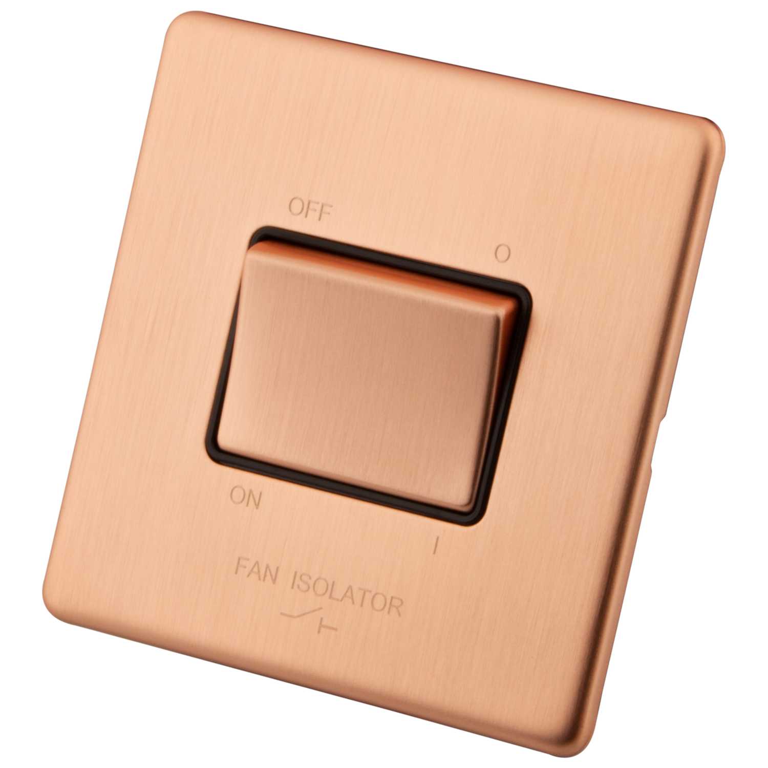 M2 Decorative Screwless 6A Triple Pole Fan Isolator Black Insert Copper ...