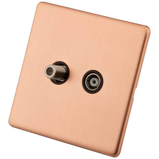 M2 Decorative Screwless 1 Gang Satellite and Coaxial Socket Black ...