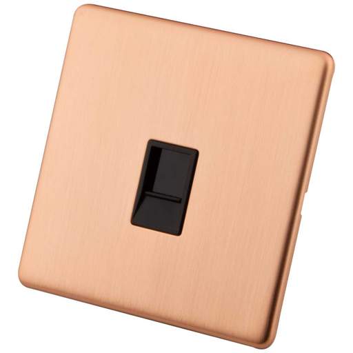 M2 Decorative Screwless 1 Gang CAT6 Socket Black Insert Copper (6602 ...