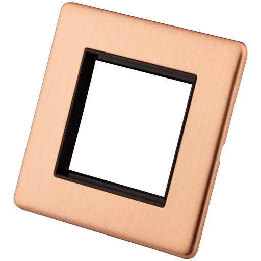 M2 Decorative Screwless 1 Gang 2 Module Media Plate Black Insert Copper ...