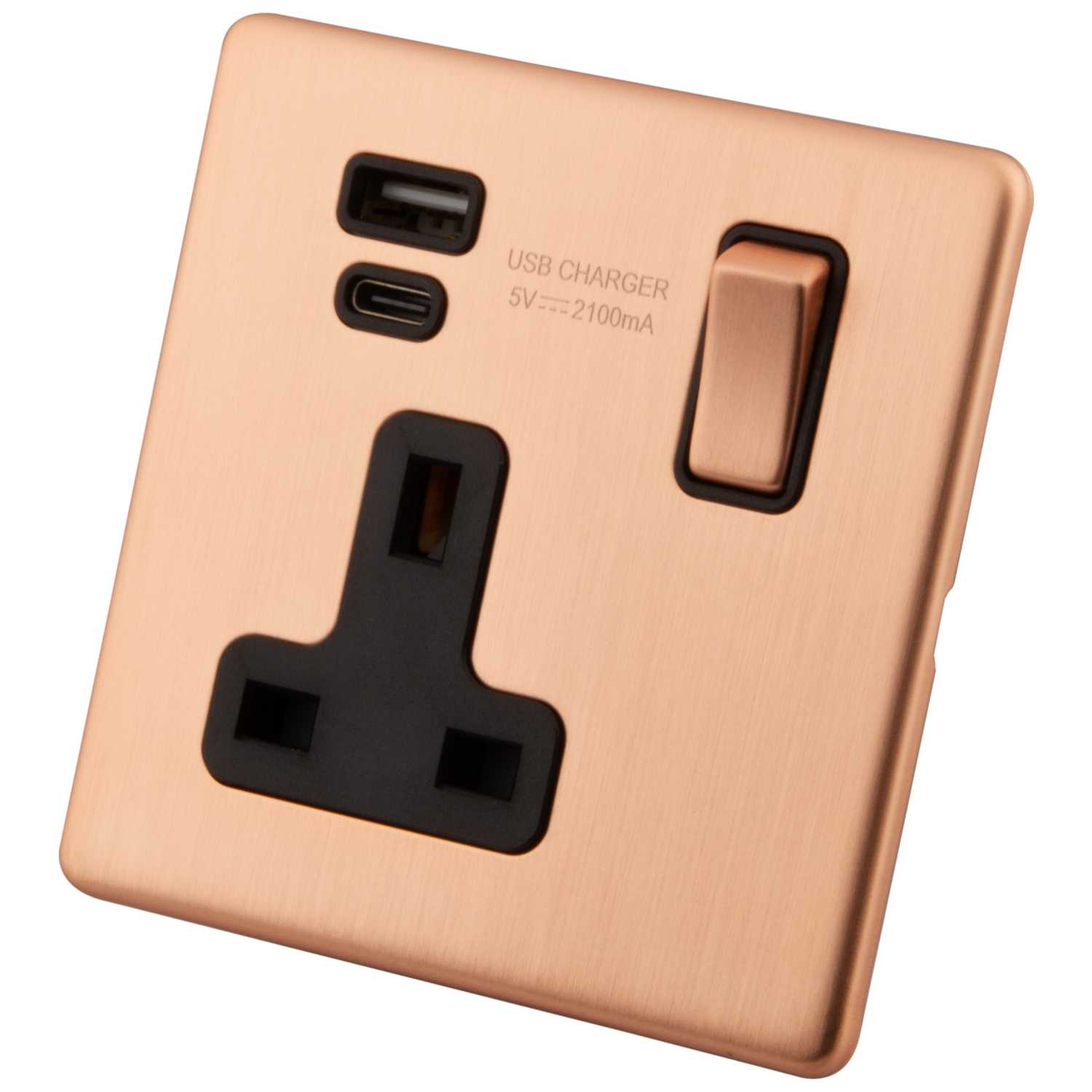 M2 Decorative Screwless 13A 1 Gang Socket with Type A and Type C USB ...