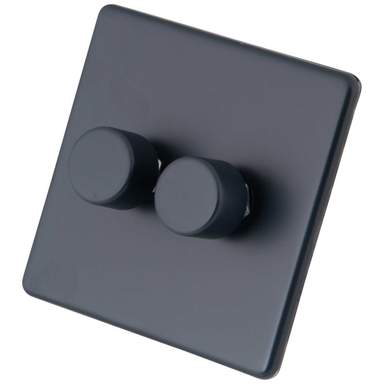 M2 Decorative Screwless 400W 2 Gang Leading Edge LED Dimmer Granite ...