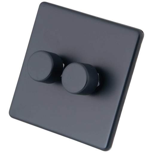 M2 Decorative Screwless 400W 2 Gang Leading Edge LED Dimmer Granite ...