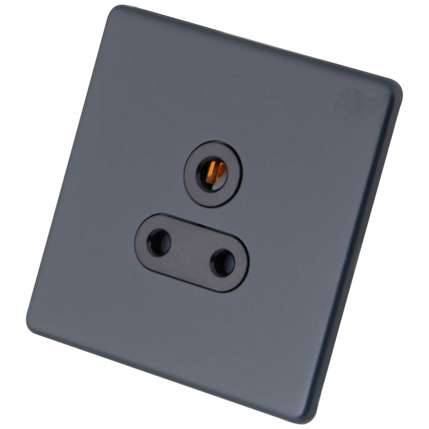 M2 Decorative Screwless 5A 1 Gang Unswitched Socket Black Insert ...