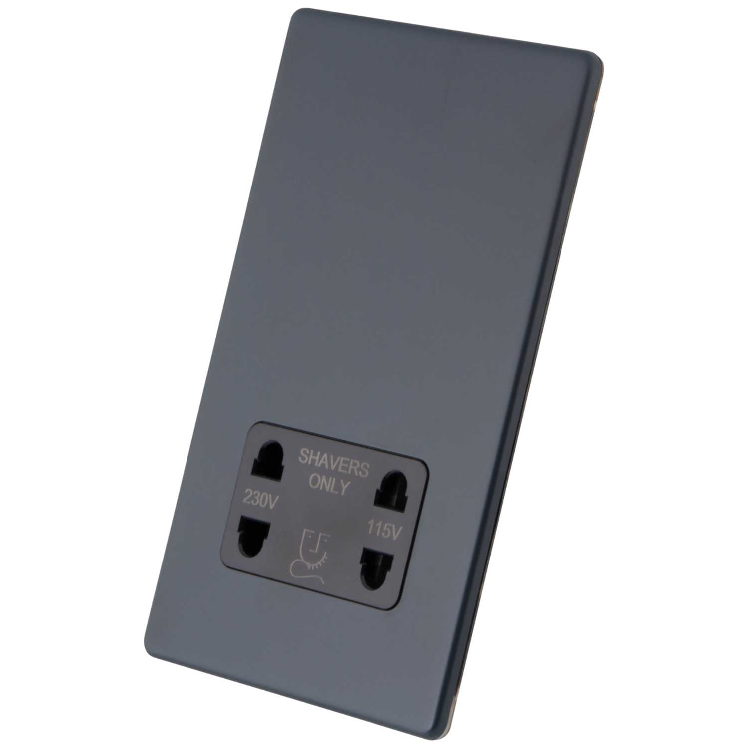 M2 Decorative Screwless Dual Voltage Shaver Socket Black Insert Granite ...