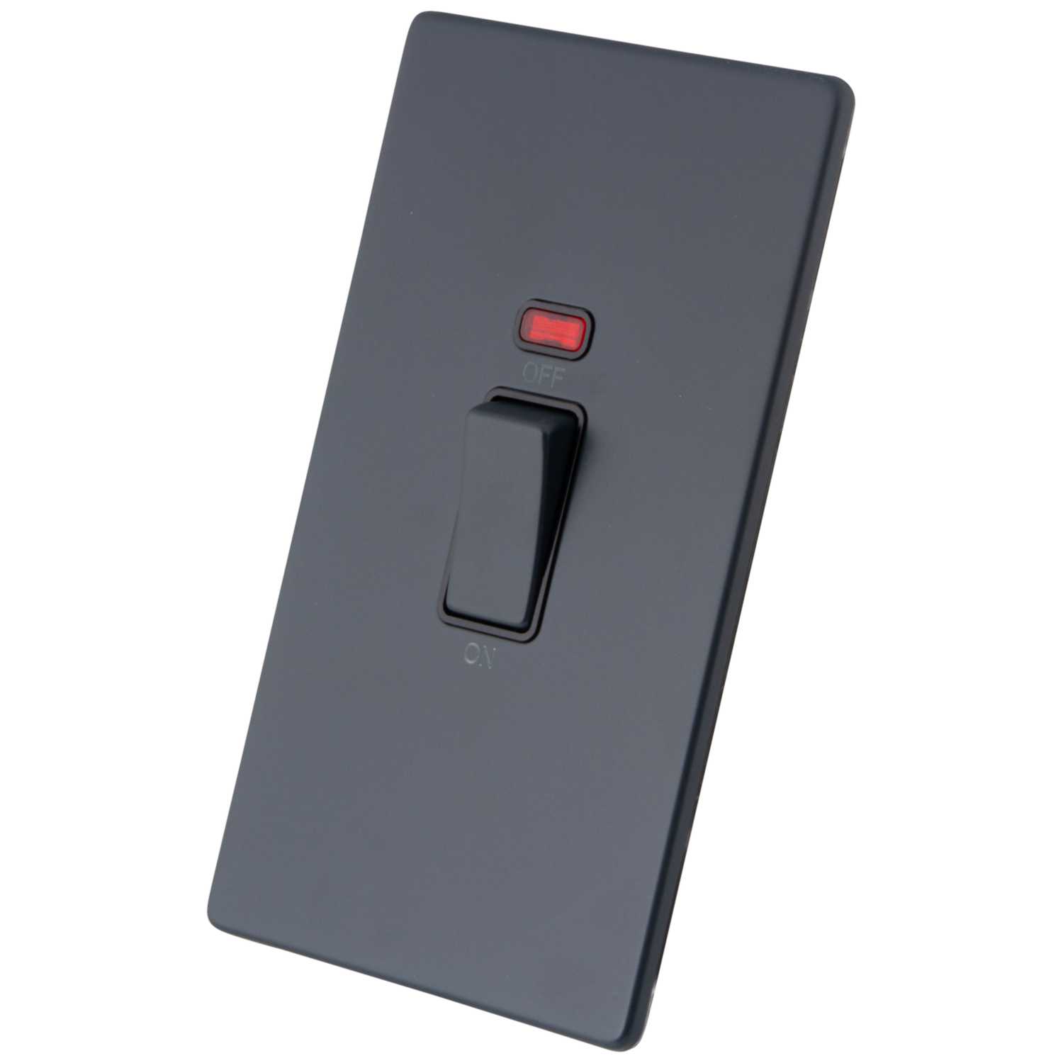 M2 Decorative Screwless 45A 2 Gang DP Switch with Neon Black Insert ...