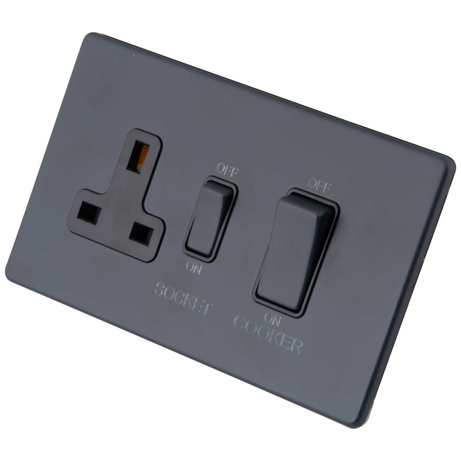 M2 Decorative Screwless 45A Cooker Control Unit Black Insert Granite ...