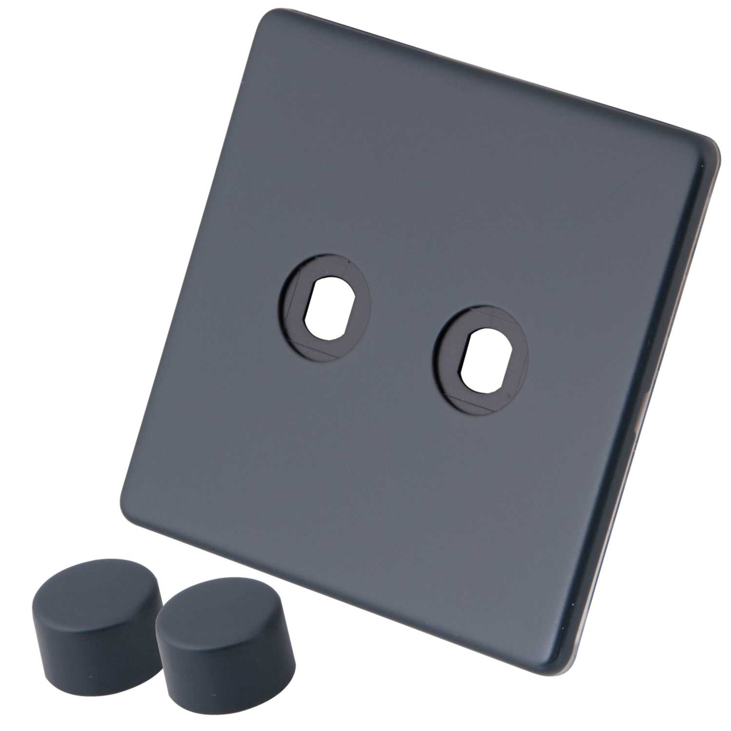 M2 Decorative Screwless 2 Gang Unfurnished Dimmer Plate Granite Blue ...