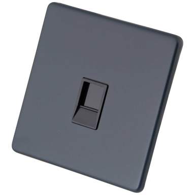M2 Decorative Screwless 1 Gang RJ11 Telephone Outlet Black Insert ...