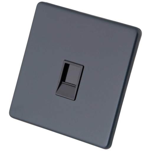 M2 Decorative Screwless 1 Gang RJ11 Telephone Outlet Black Insert ...