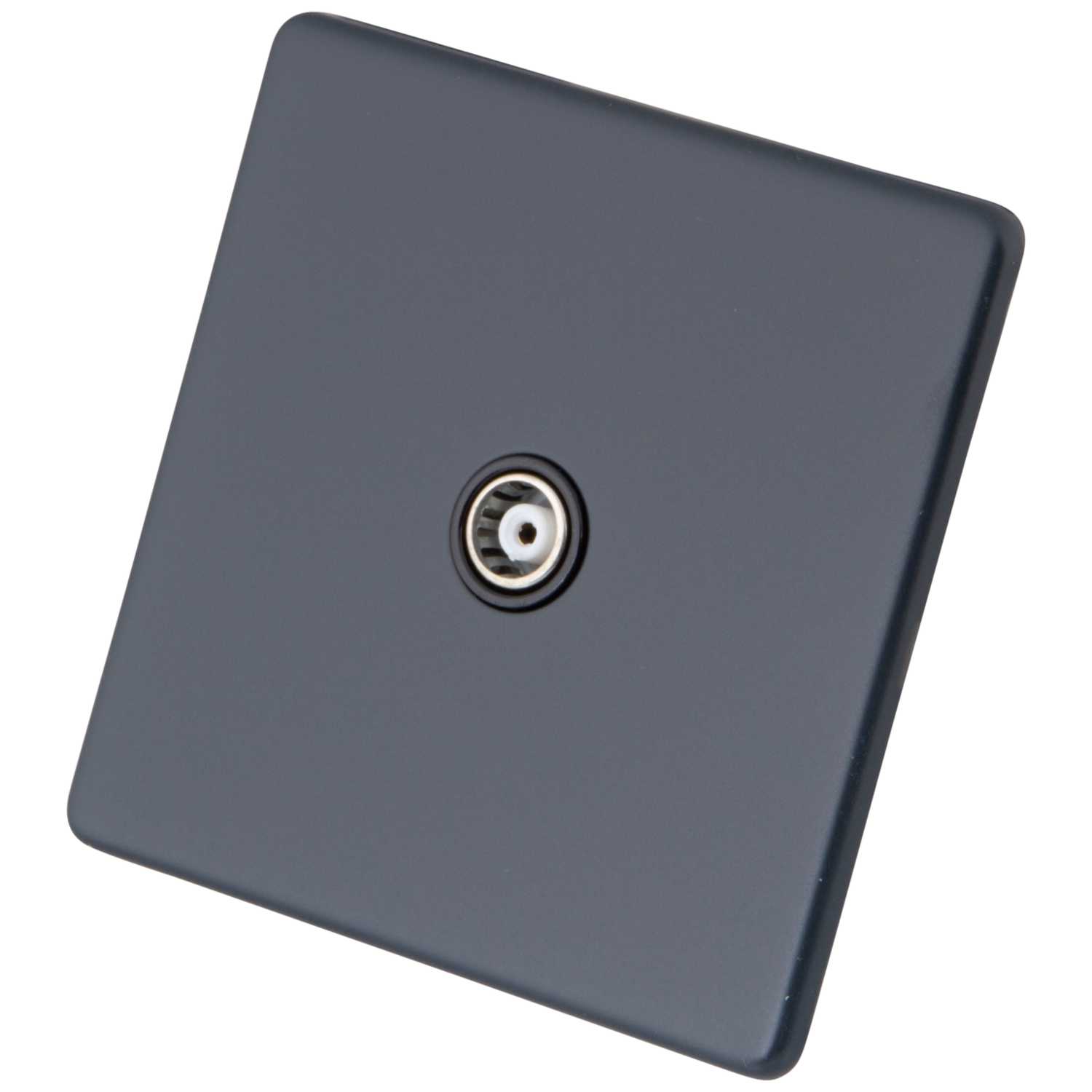 M2 Decorative Screwless 1 Gang Isolated Coaxial Socket Black Insert ...