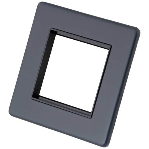 M2 Decorative Screwless 1 Gang 2 Module Media Plate Black Insert ...