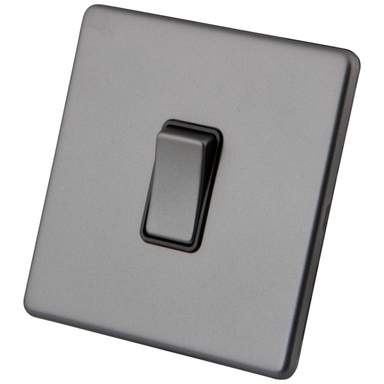 M2 Decorative Screwless 10A 1 Gang 2 Way Light Switch Black Insert ...