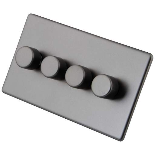 M2 Decorative Screwless 400W 4 Gang Intelligent Dimmer Gunmetal (6604 ...