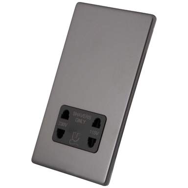 M2 Decorative Screwless Dual Voltage Shaver Socket Black Insert ...