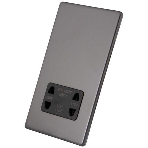 M2 Decorative Screwless Dual Voltage Shaver Socket Black Insert ...