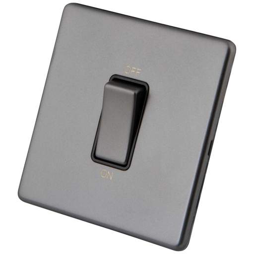 M2 Decorative Screwless 45A 1 Gang DP Switch Black Insert Gunmetal ...