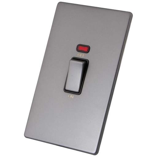 M2 Decorative Screwless 45A 2 Gang DP Switch with Neon Black Insert ...