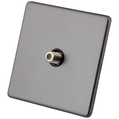 M2 Decorative Screwless 1 Gang Satellite Socket Black Insert Gunmetal ...