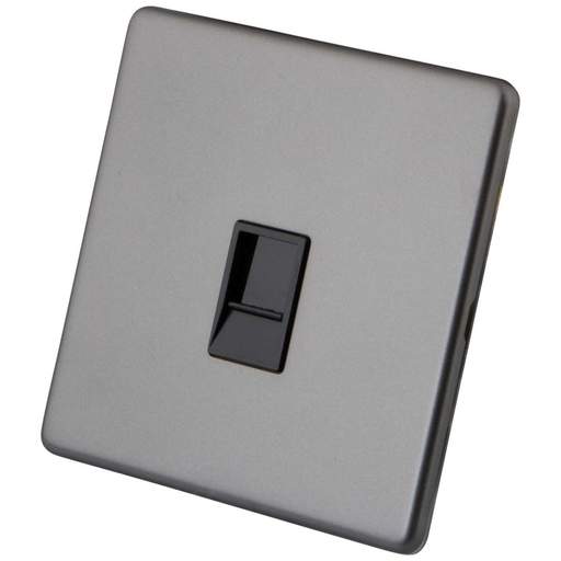 M2 Decorative Screwless 1 Gang CAT6 Socket Black Insert Gunmetal (6604 ...