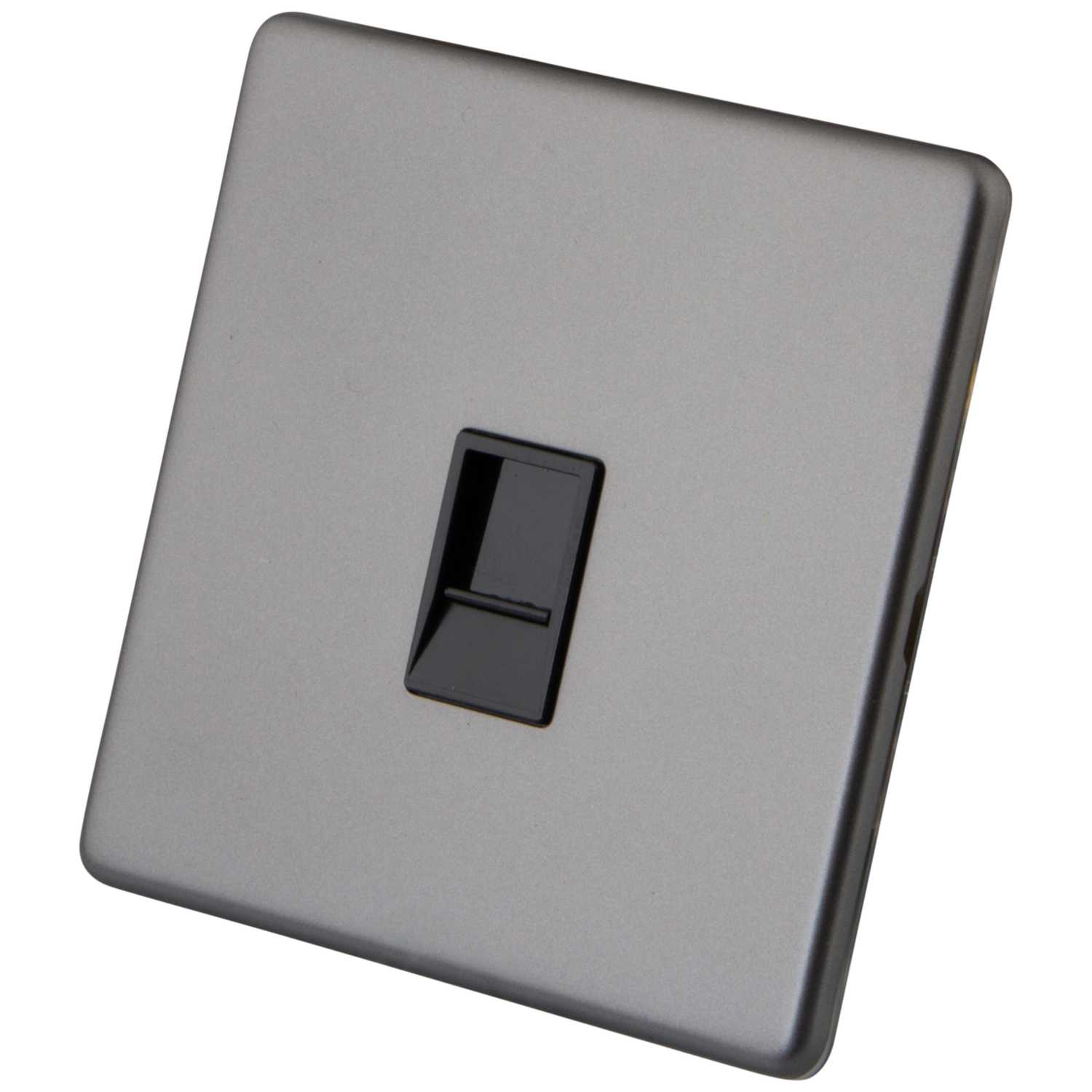 M2 Decorative Screwless 1 Gang CAT6 Socket Black Insert Gunmetal (6604 ...