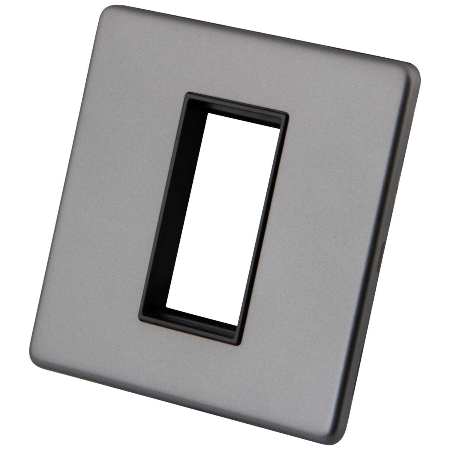 M2 Decorative Screwless 1 Gang 1 Module Media Plate Black Insert ...