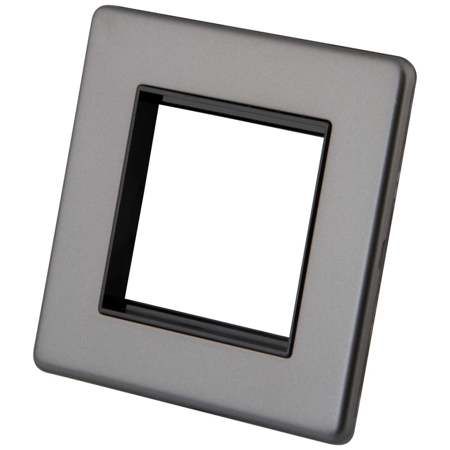 M2 Decorative Screwless 1 Gang 2 Module Media Plate Black Insert ...