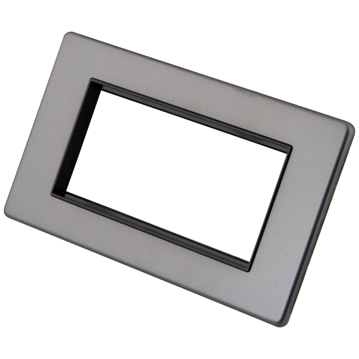 M2 Decorative Screwless 2 Gang 4 Module Media Plate Black Insert ...