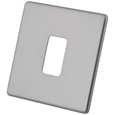 M2 Decorative Screwless 1 Gang Grid Front Plate Gunmetal (6604-350) | CEF