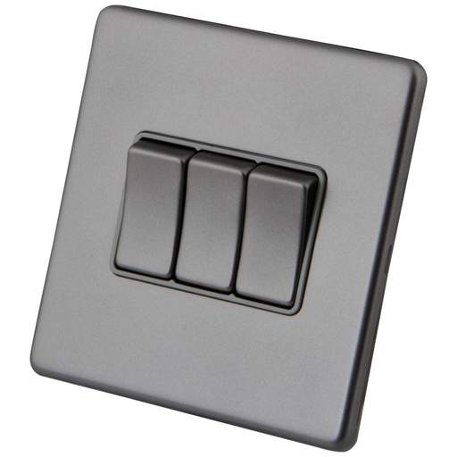 M2 Decorative Screwless 10A 3 Gang 2 Way Light Switch Grey Insert ...