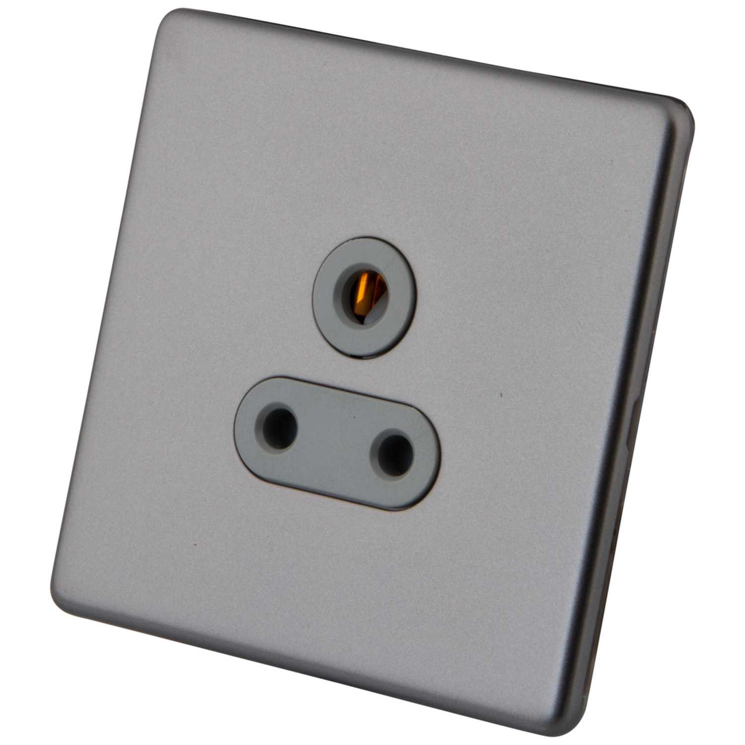 M2 Decorative Screwless 5A 1 Gang Switched Socket Grey Insert Gunmetal ...