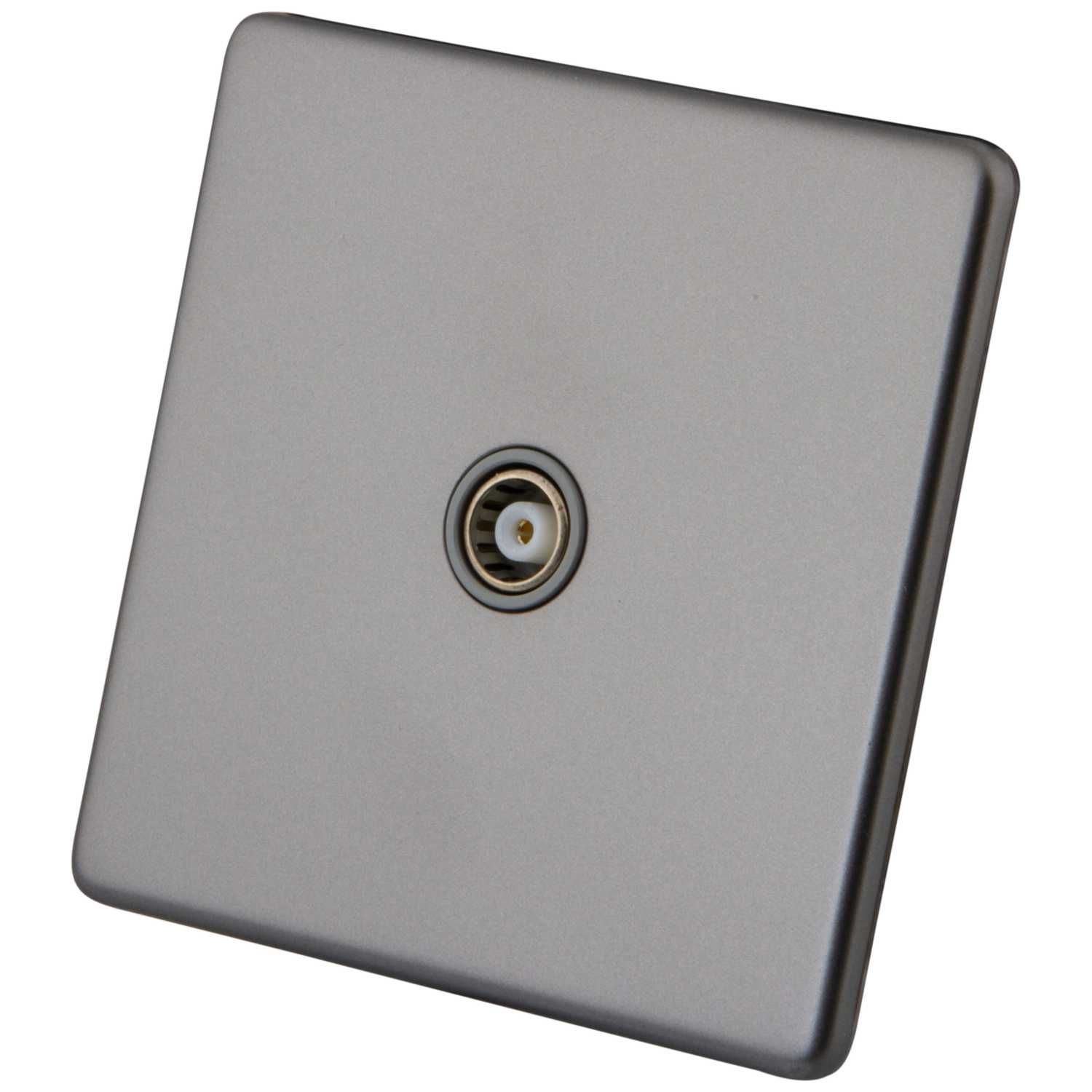 M2 Decorative Screwless 1 Gang Coaxial Socket Grey Insert Gunmetal ...