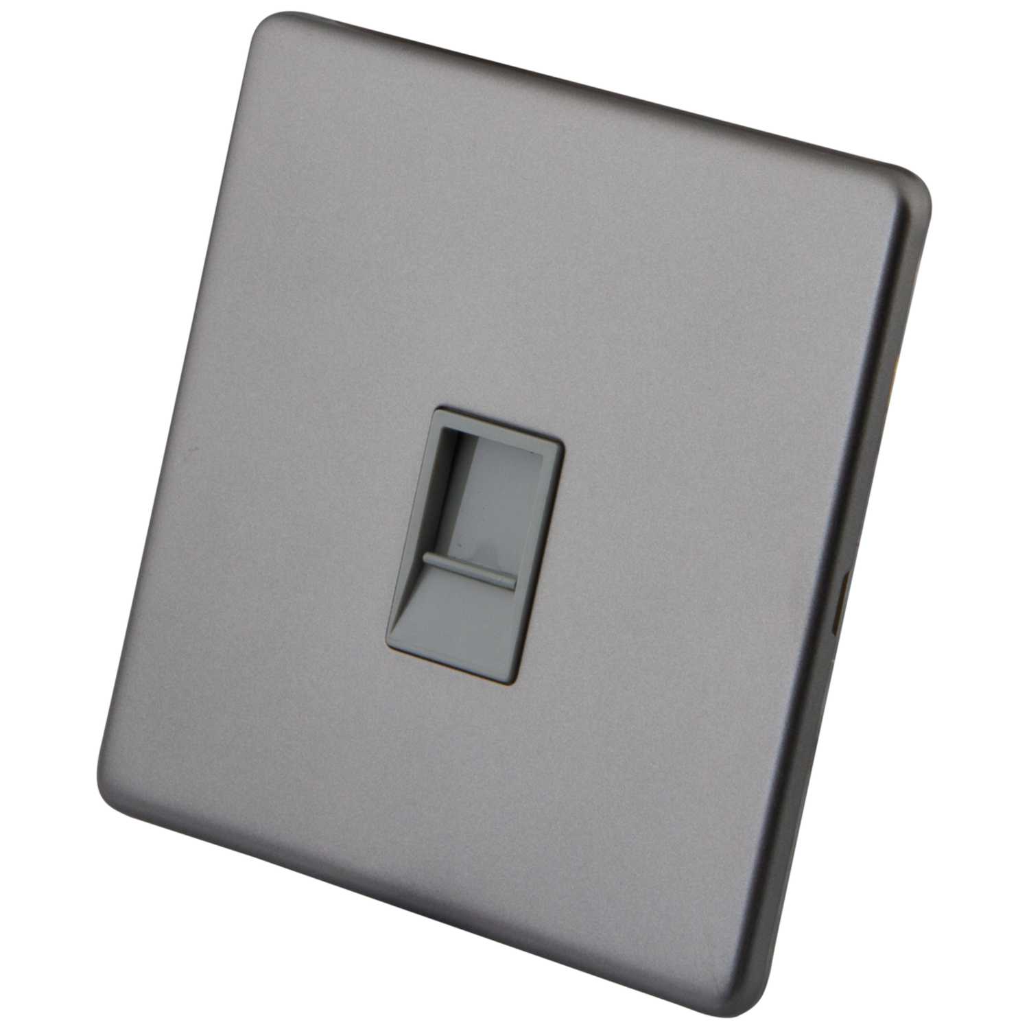 M2 Decorative Screwless 1 Gang CAT5E Socket Grey Insert Gunmetal (6605 ...