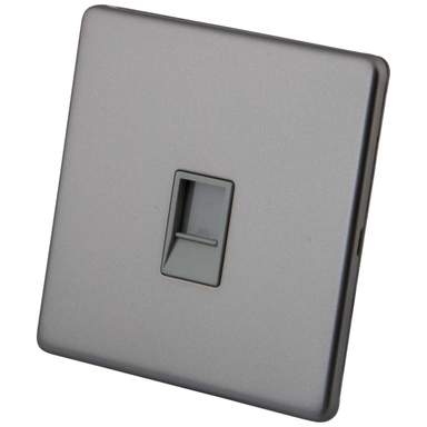 M2 Decorative Screwless 1 Gang RJ11 Telephone Outlet Grey Insert ...