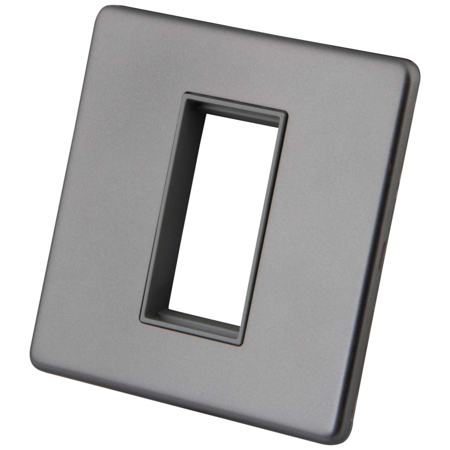 M2 Decorative Screwless 1 Gang 1 Module Media Plate Grey Insert ...