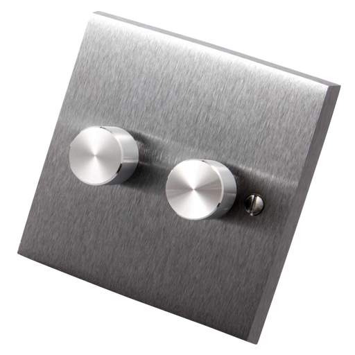 Heritage Brass 400W 2 Gang 2 Way Dimmer Switch Satin Chrome (BC972/400 ...